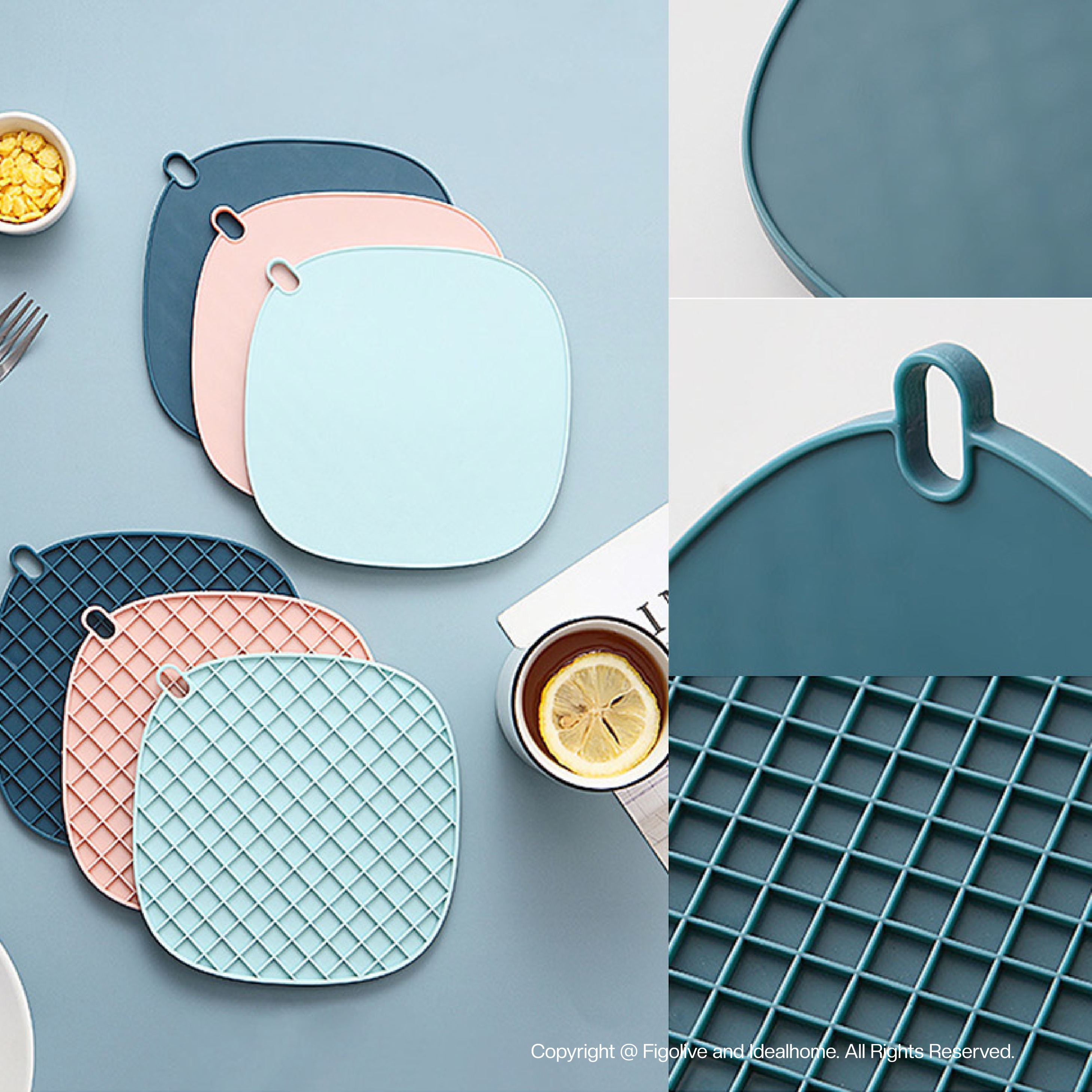 [SG Seller] Set of 3 Coasters / Kitchen Silicone table Coaster / pot ...