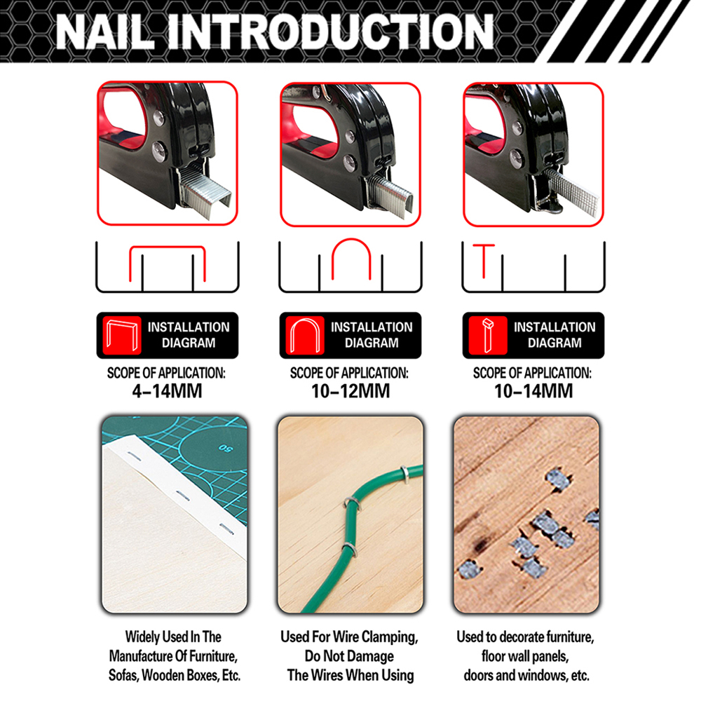 【sg】All-Steel Staple Gun Tacker U-Shape Nails Stapler Rapid Heavy Duty ...