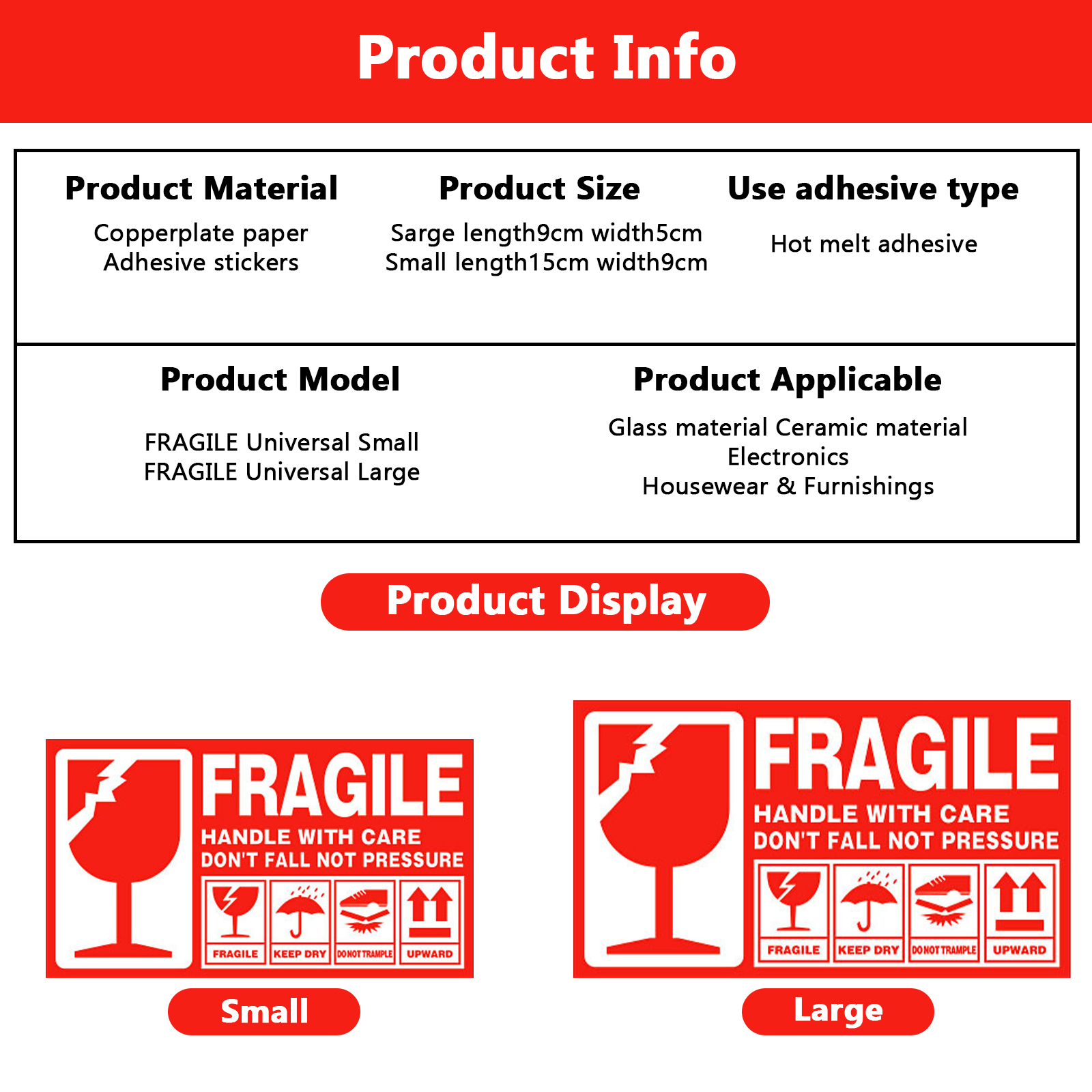 Fragile Label Sticker / Fragile sticker / Shipping Label / Carton Box ...