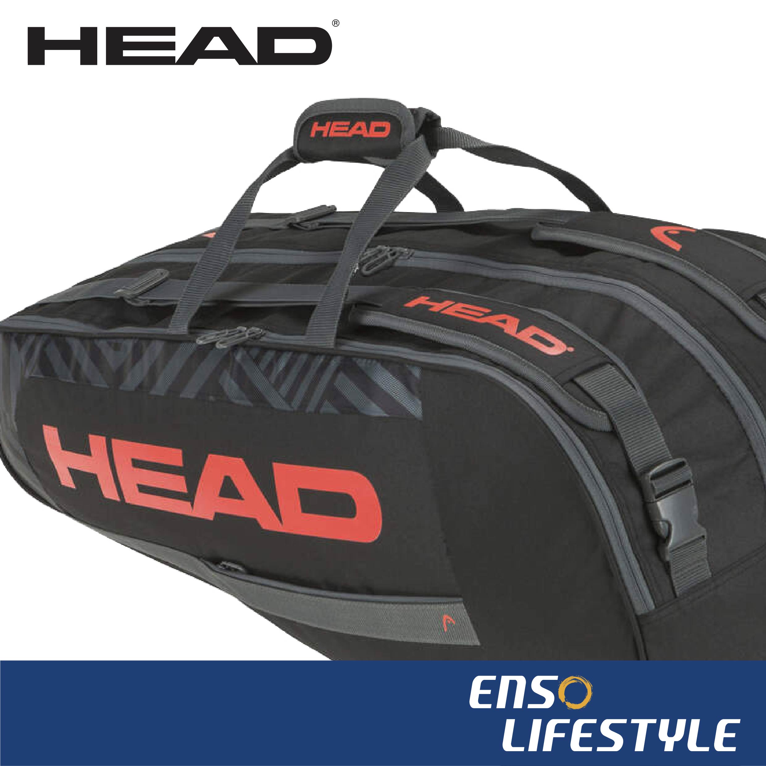 HEAD Tennis Racket Bag - Base Racquet Bag M (Black/Orange) [Enso ...