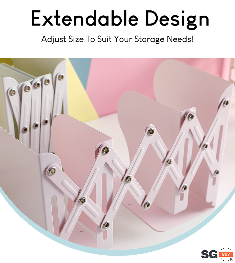 [SG STOCK] Extendable Metal Bookend Book Stand Bookends | Book ...