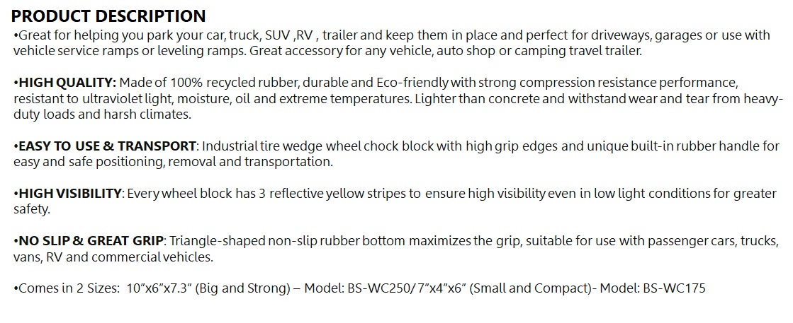 HEAVY DUTY WHEEL CHOCK / RUBBER WHEEL CHOCK/ TYRE CHOKE FOR VEHCLES ...