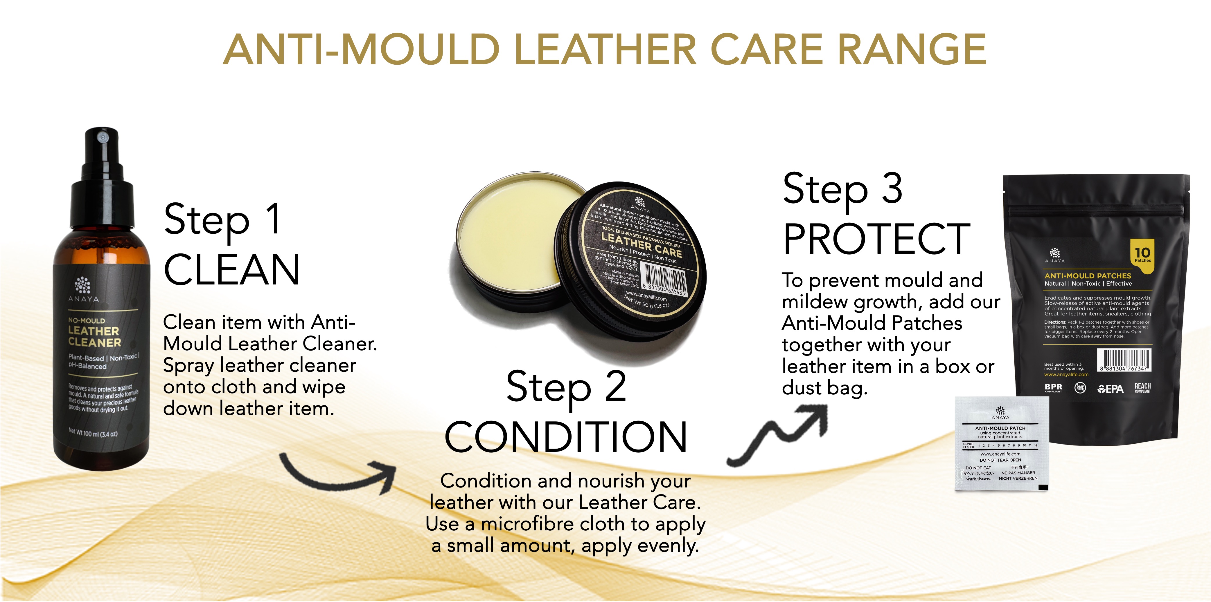 Anaya - Anti-Mould Patches for Leather, Sneaker (natural, anti-mold ...