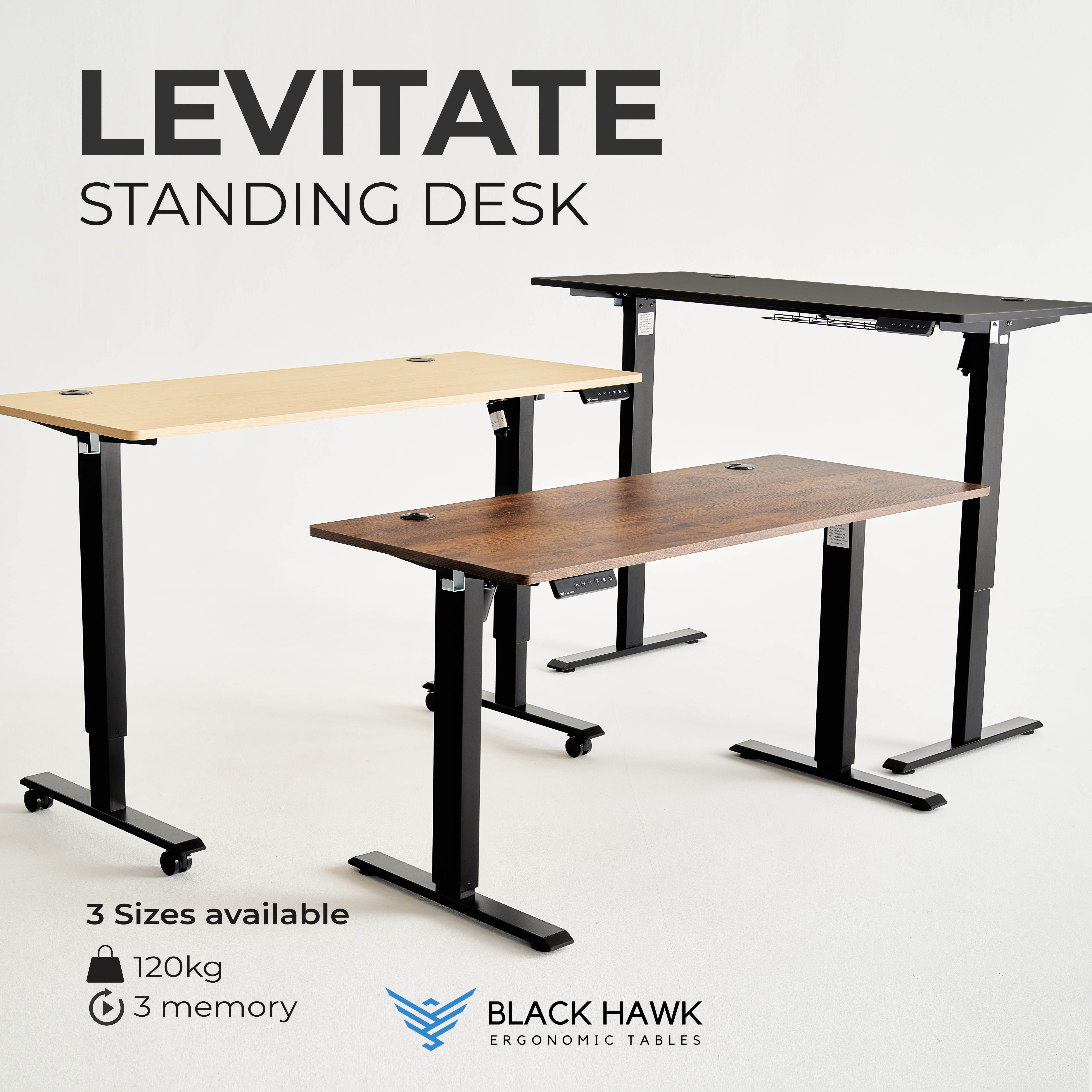 🦅 (𝐒𝐆 𝐒𝐓𝐎𝐂𝐊) Black Hawk Ergonomic Standing Desk / Standing Table ...