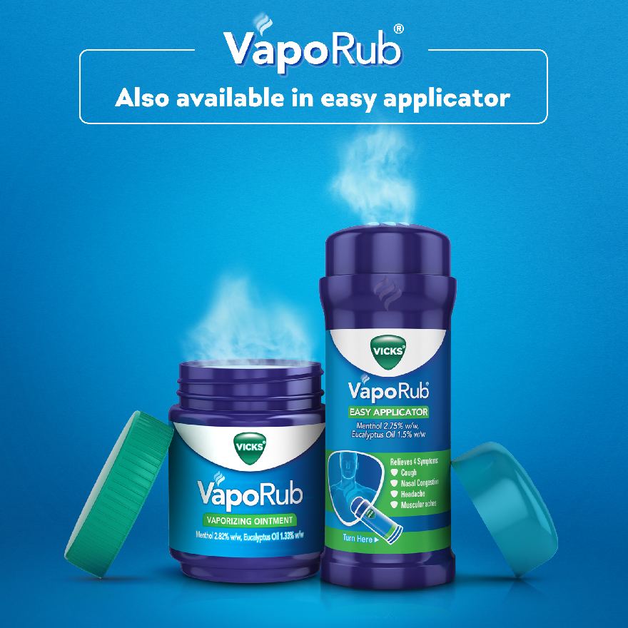VICKS Vaporub Easy Applicator Topical Ointment For Cough And Cold ...