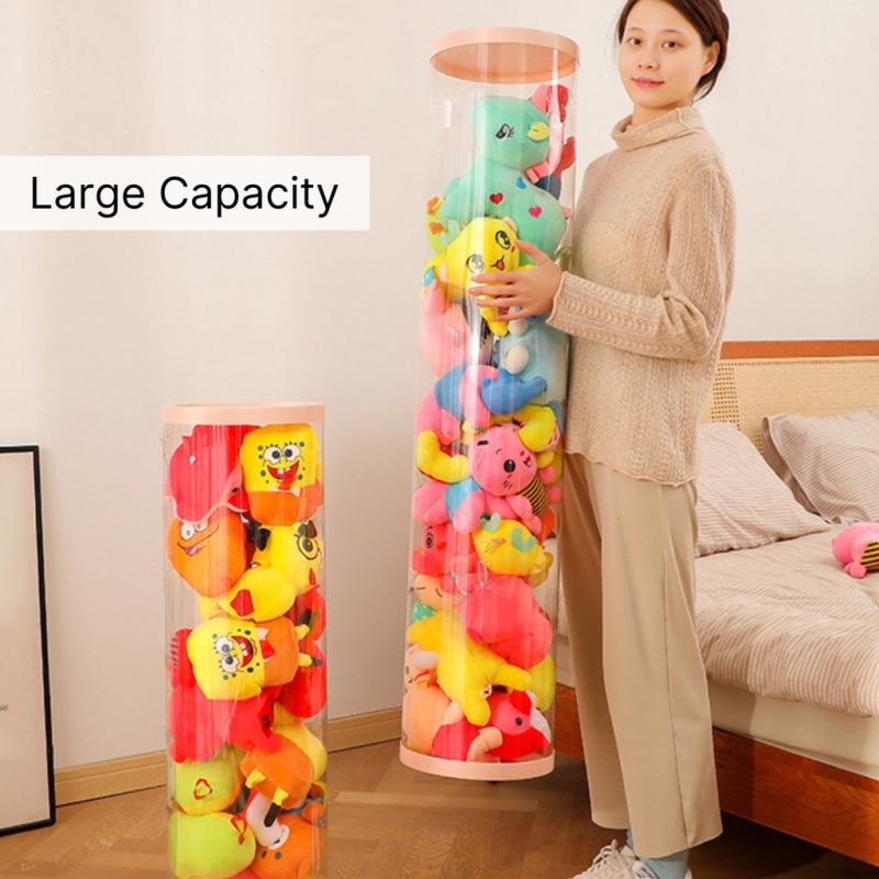 【SG Stock】PVC Plush Doll Storage Box Toys Storage Bucket Dustproof ...