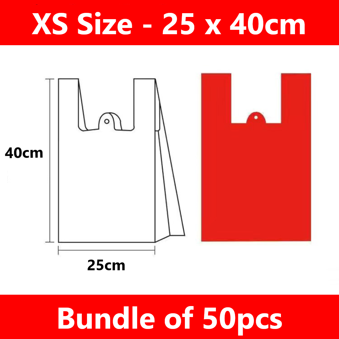 🇸🇬 50pcs Disposable Handheld Plastic Bag | Thick Foldable Grocery Dabao ...