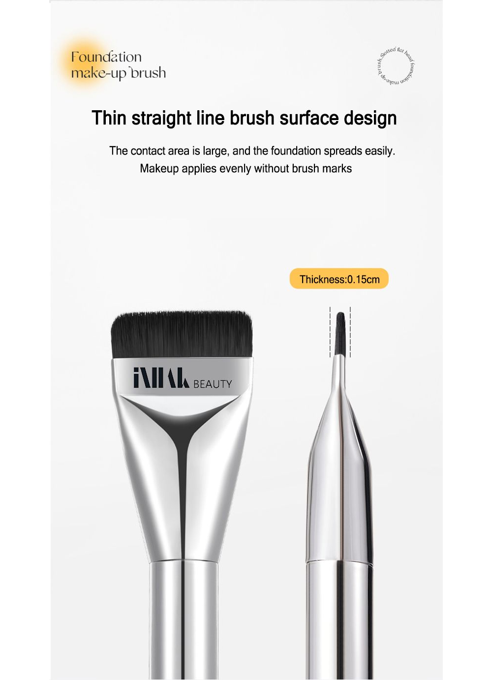 INHAK Spatula Wide Foundation Brush - Wide Head Design For A Streak ...