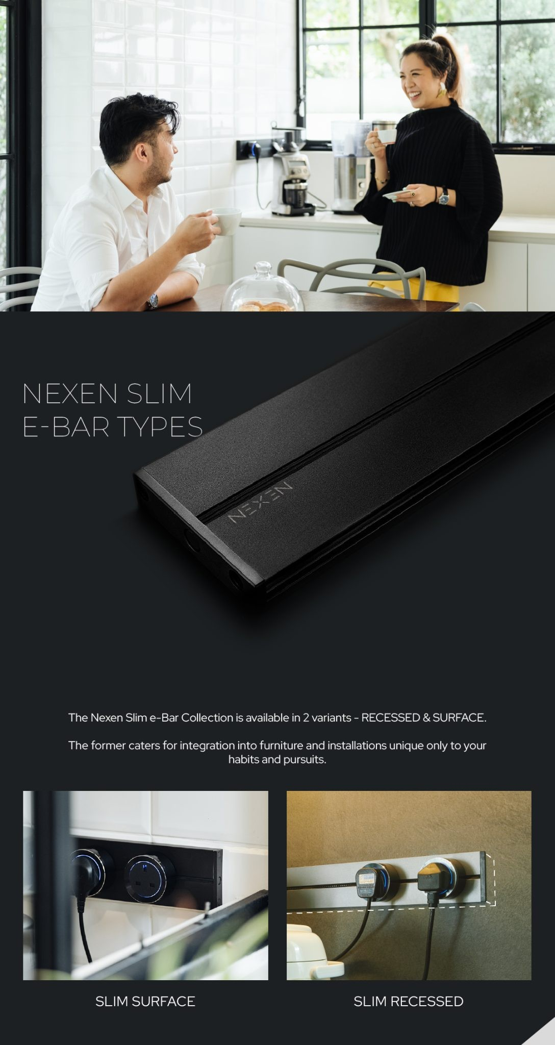 NEXEN Power Track SLIM Surface with 3 Premium UK Adaptor |Space-Saving ...