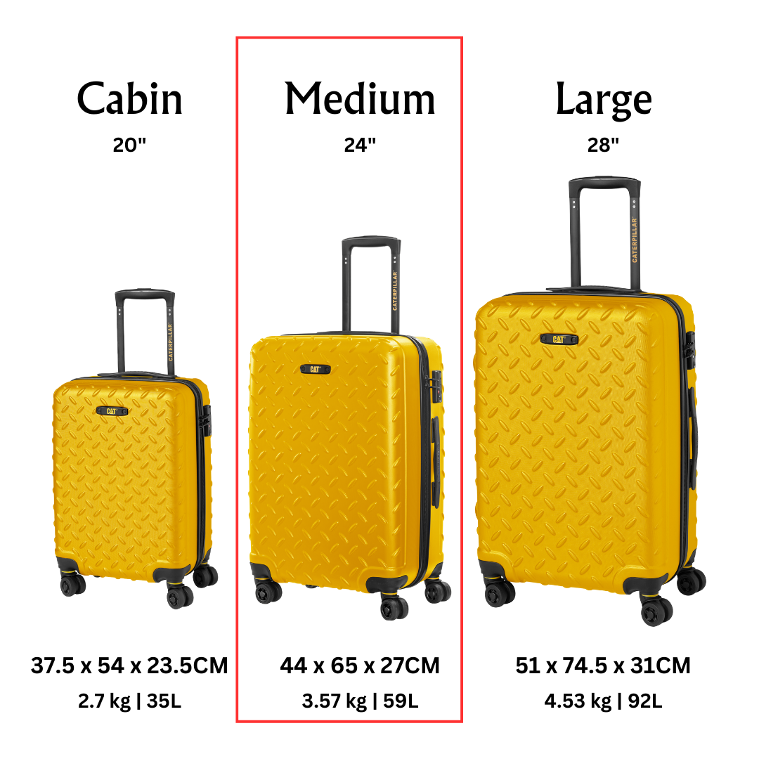 CAT | Cat Cargo | Industrial Plate 24" (Medium) Hardside ABS Luggage ...