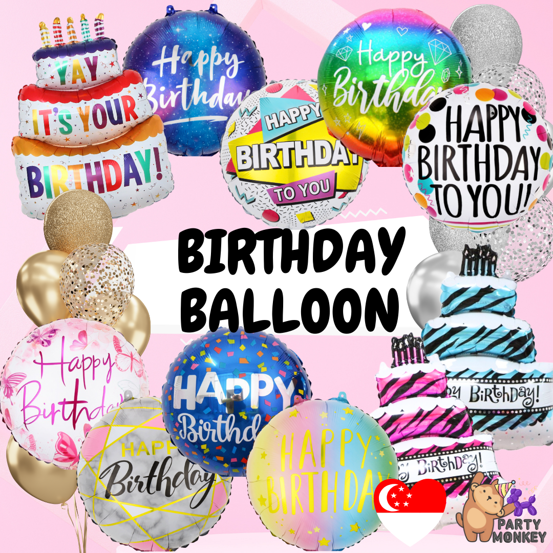 [SG Seller] Happy Birthday Balloon Large Cake Balloons Birthday Party ...