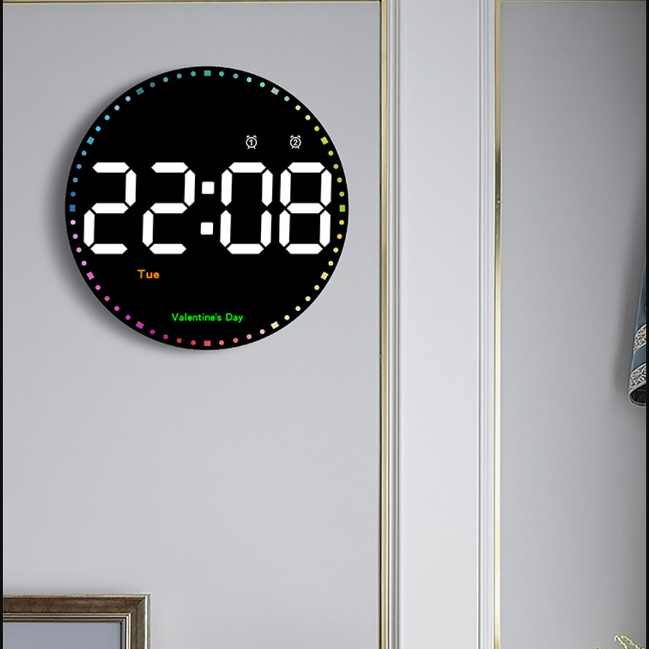 Led Digital Electronic Clock Perpetual Calendar Wall Clock Living Room ...