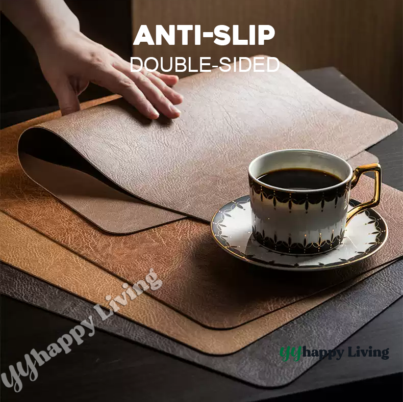 [SG In-Stock]Leather Placemat/ Waterproof placemats for dining table ...