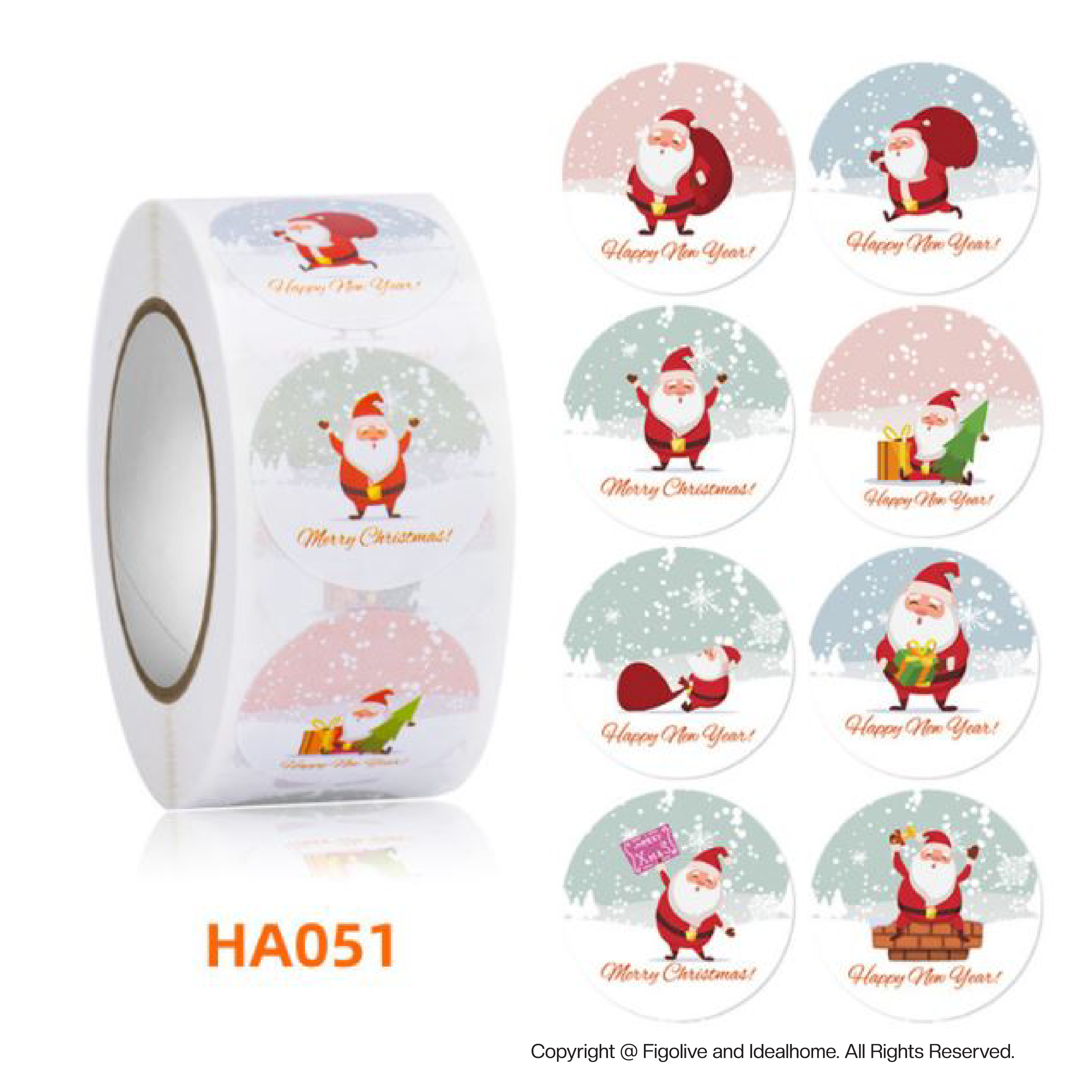 [SG READY STOCKS] 500pcs Christmas Sticker Rolls for Christmas Gift ...