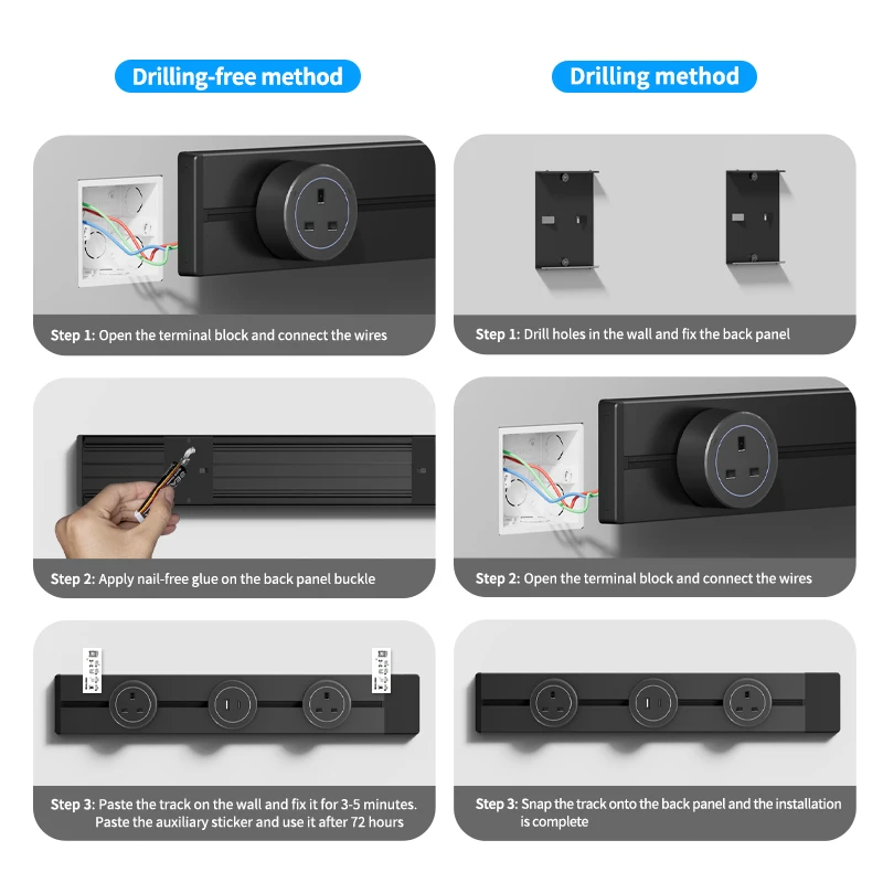 [SG] 2025 Quality Power Track Socket with USB Ports Wall Power Track ...