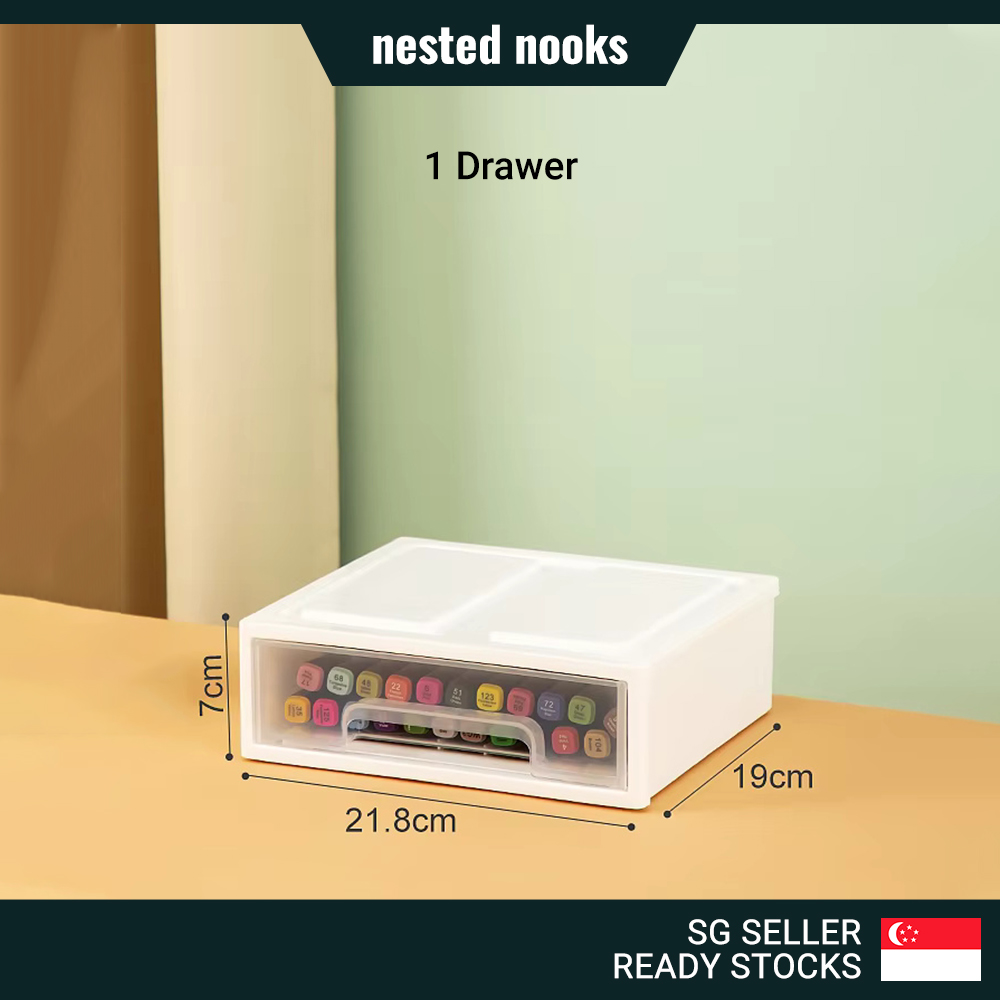 Desktop Stationery Drawer Storage Box Office Sundries Box Stackable ...