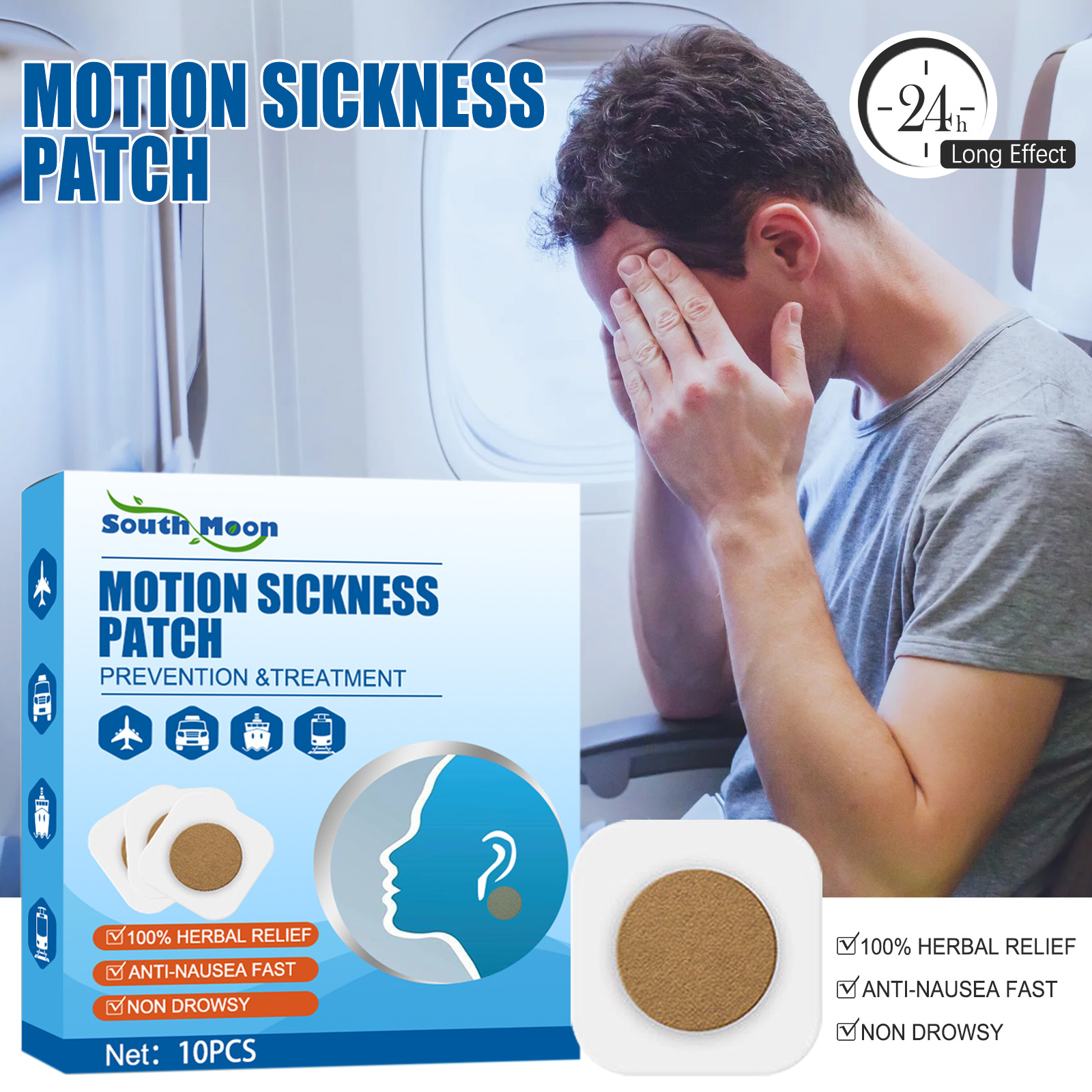 ⚡SG HOT SALE⚡10Pcs Motion Sickness Sticker Belly Button Stick ...