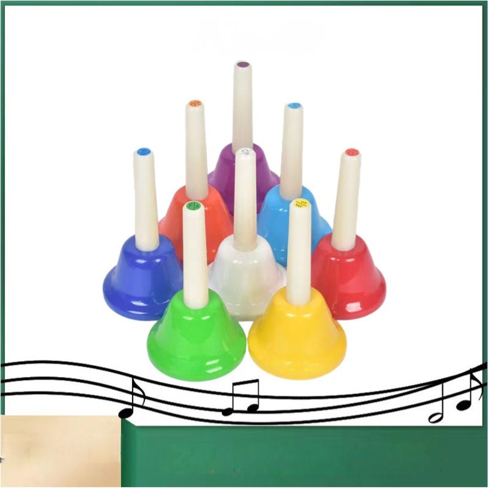 Colorful Hand Percussion Bells 8 Note Diatonic Metal Hand Bell Kit for ...