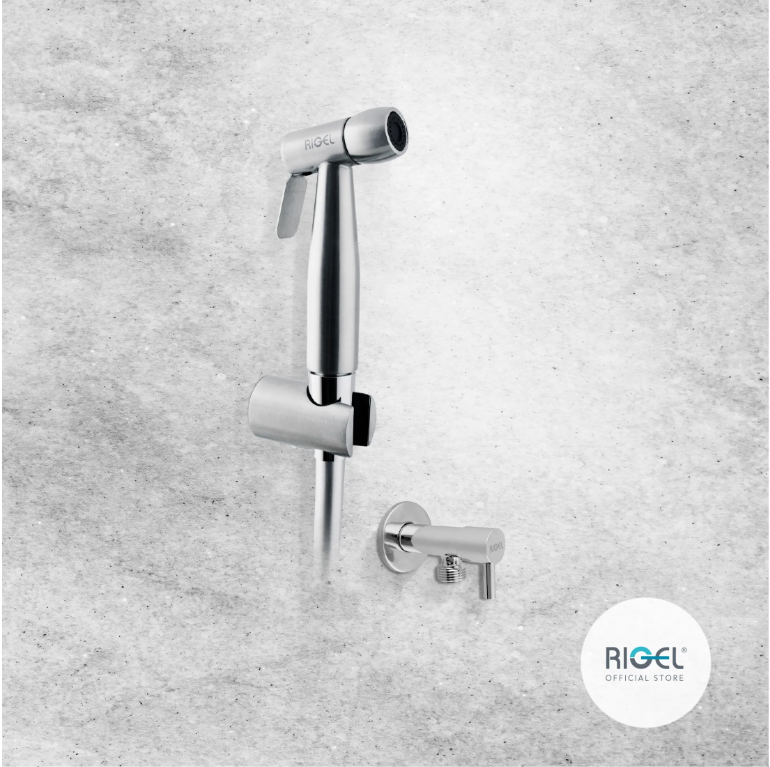 RIGEL Chrome Bidet Spray Set (Angle Valve & Bidet Sprayer) - SA8200 ...