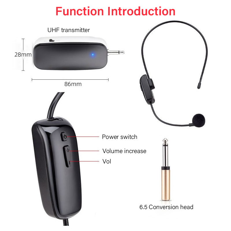 [SG Stock] 2 in 1 UHF Handheld Wireless Mic Head-Wear Mic Volume ...