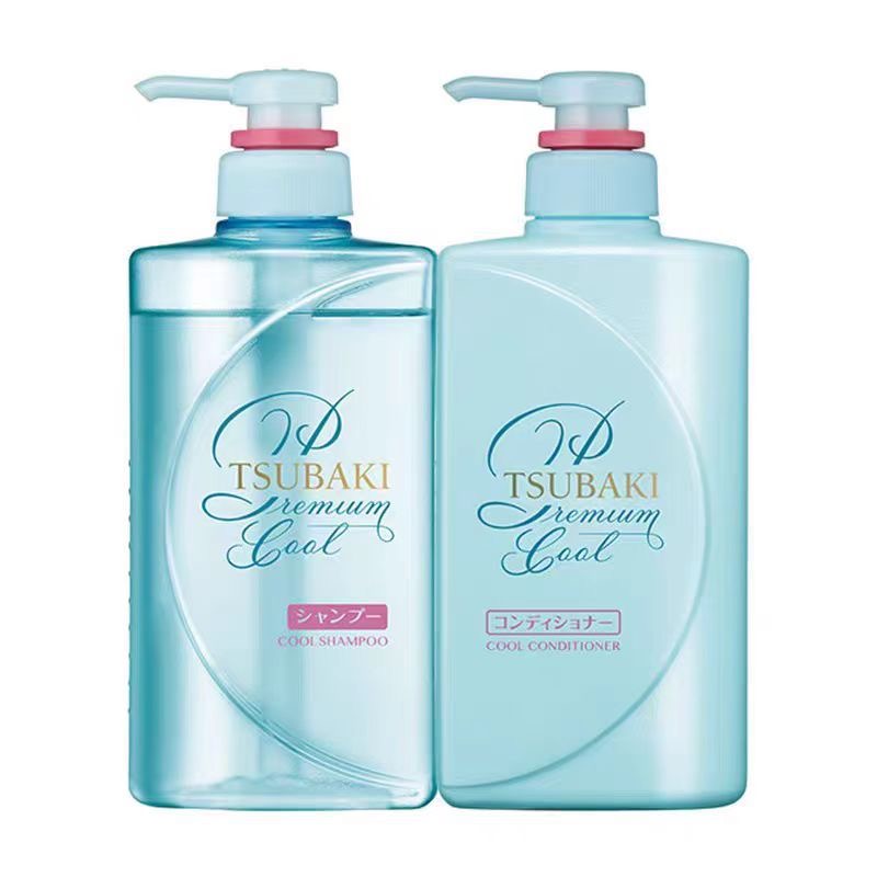 TSUBAKI Premium Cool Shampoo 490ml & Conditoner 490ml Pair Set (Cool ...