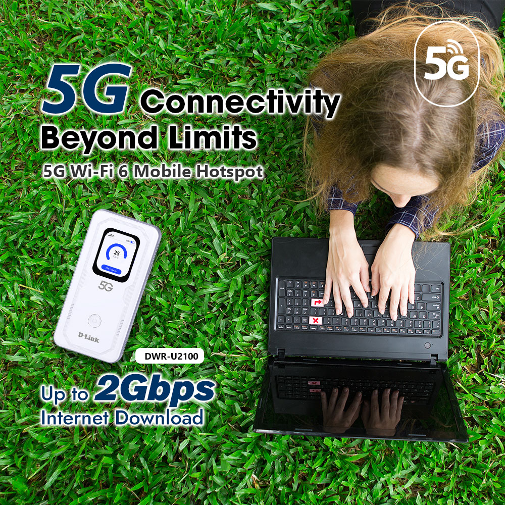 D-Link DWR-U2100 5G Wi-Fi 6 Mobile Hotspot with Touchscreen | PowerBank ...