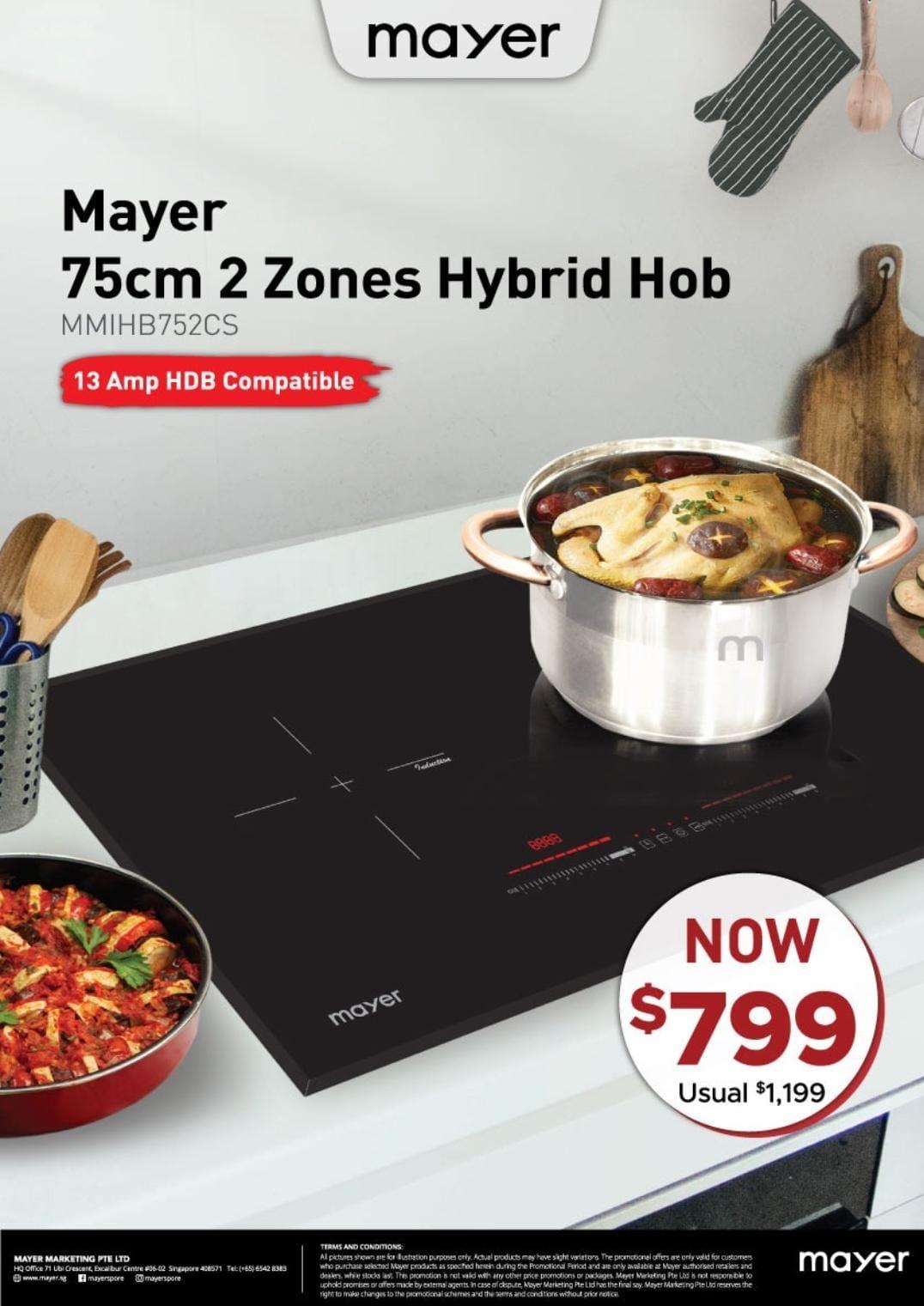 MAYER MMIH752CS 75CM 2 ZONE INDUCTION HOB WITH SLIDER / MMIHB752CS ...
