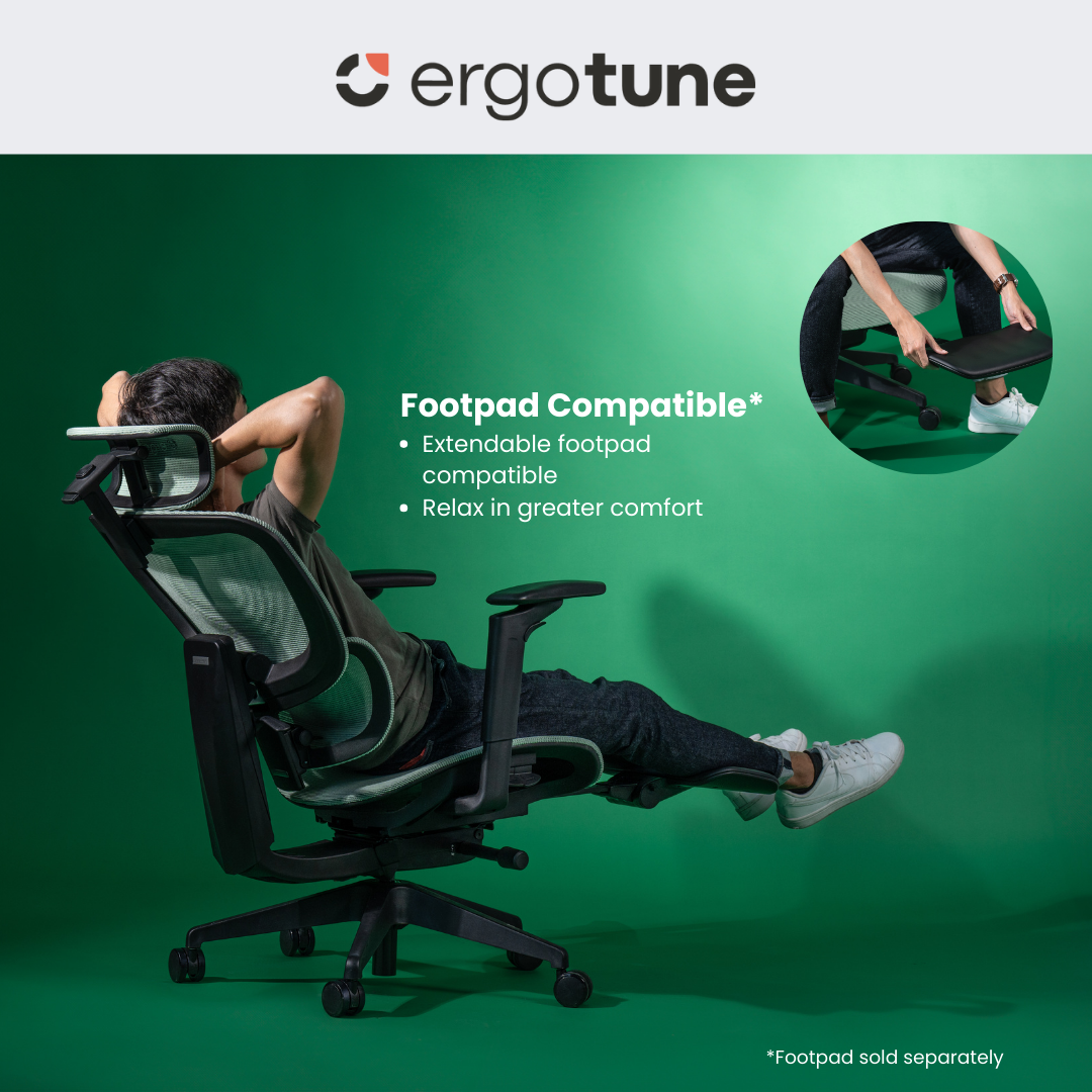 ErgoTune Joobie Ergonomic Chair | 15 Adjustable Points | Footpad ...
