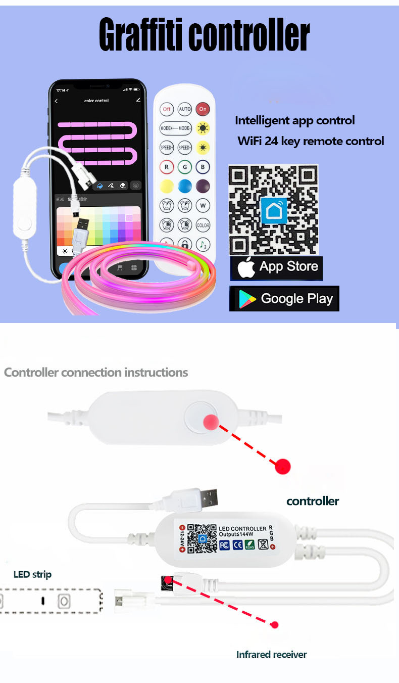 🇸🇬 [READY STOCK] Symphony Neon Led Light Strip Music IP67 Flexible LED ...