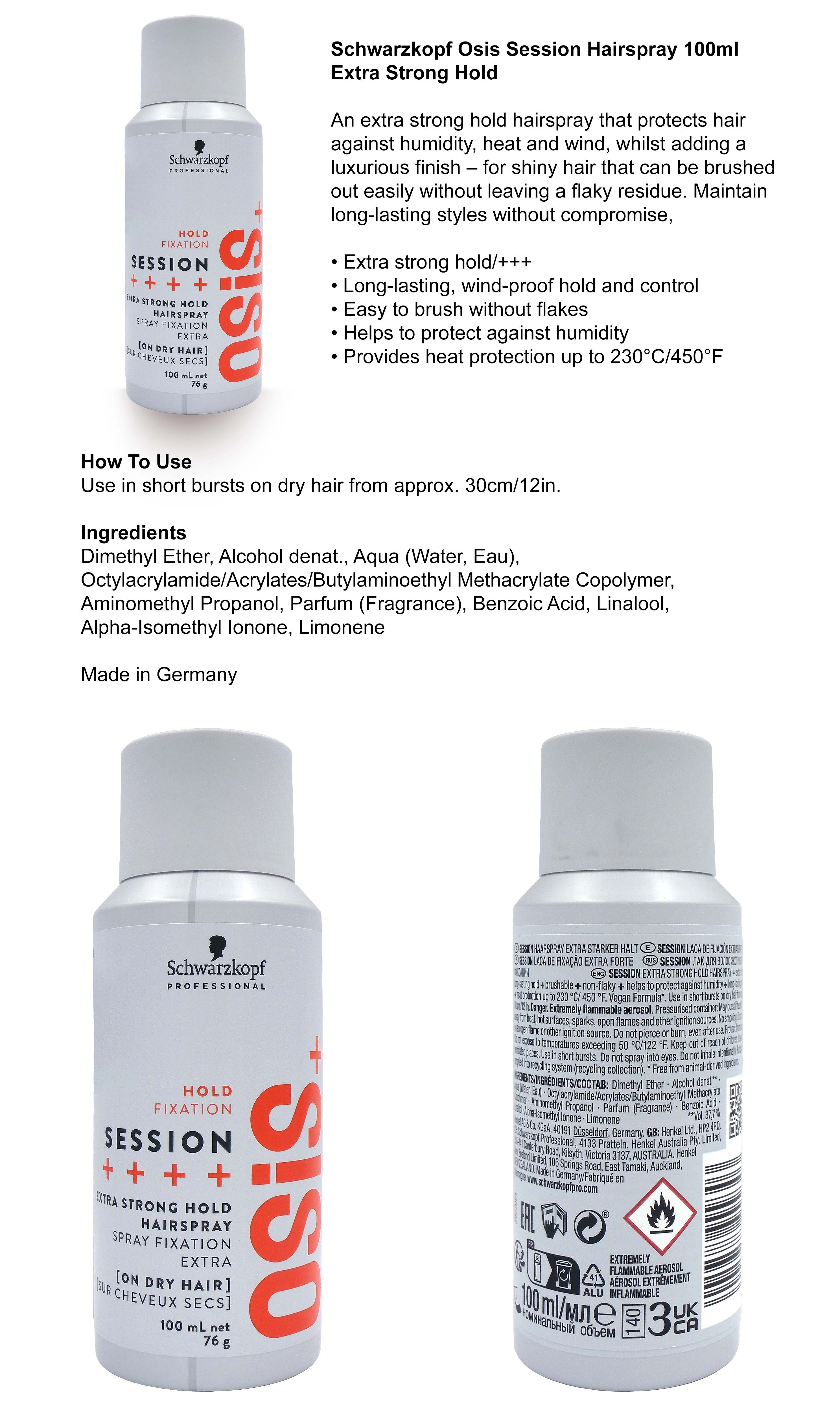 Schwarzkopf Professional Osis SESSION Hair Spray RELBE BEAUTY (100ml,300ml,500ml) | Shopee Singapore