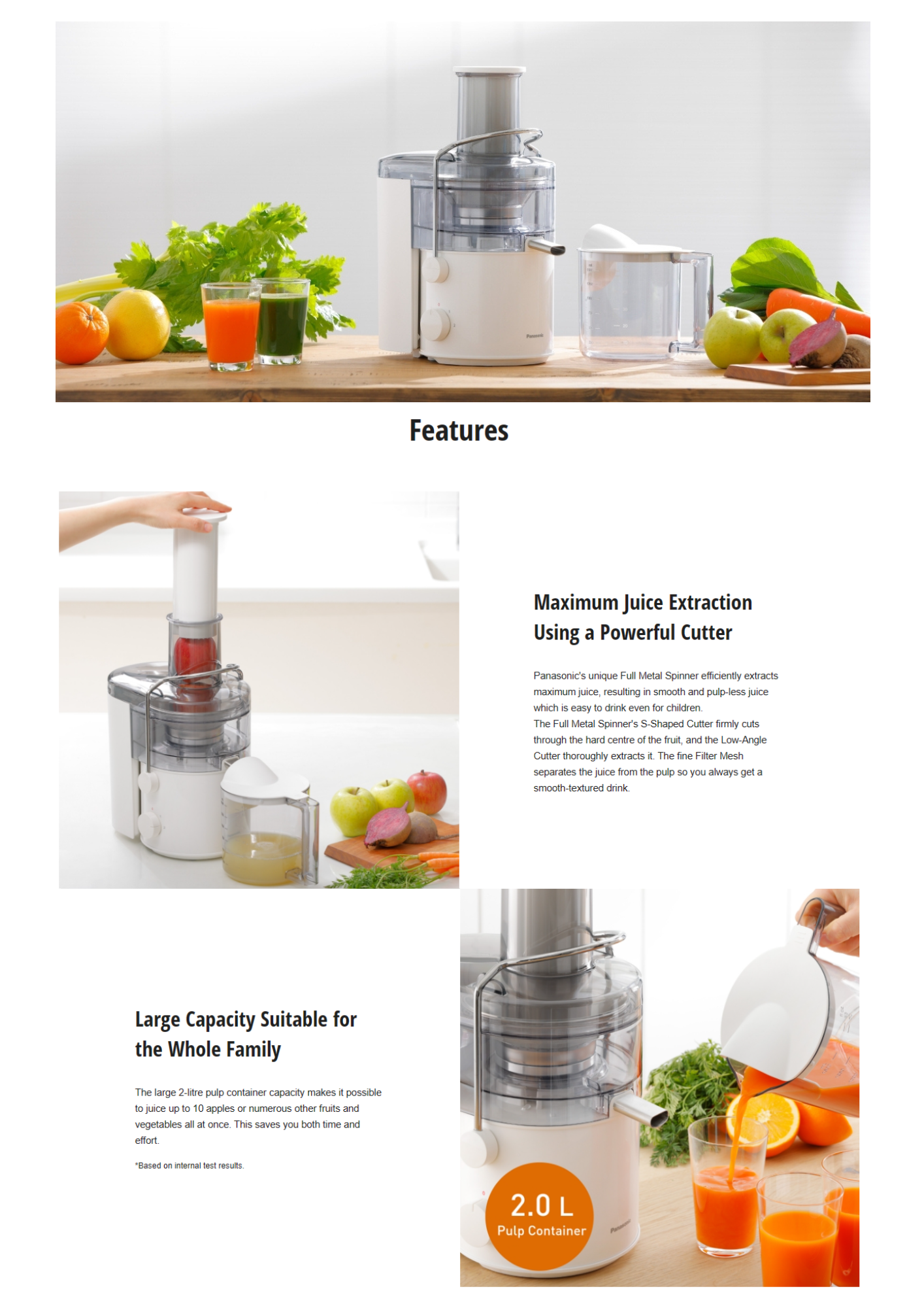 Panasonic MJ-CB100 2L 1000W Juicer / Fruit Extractor | Shopee Singapore