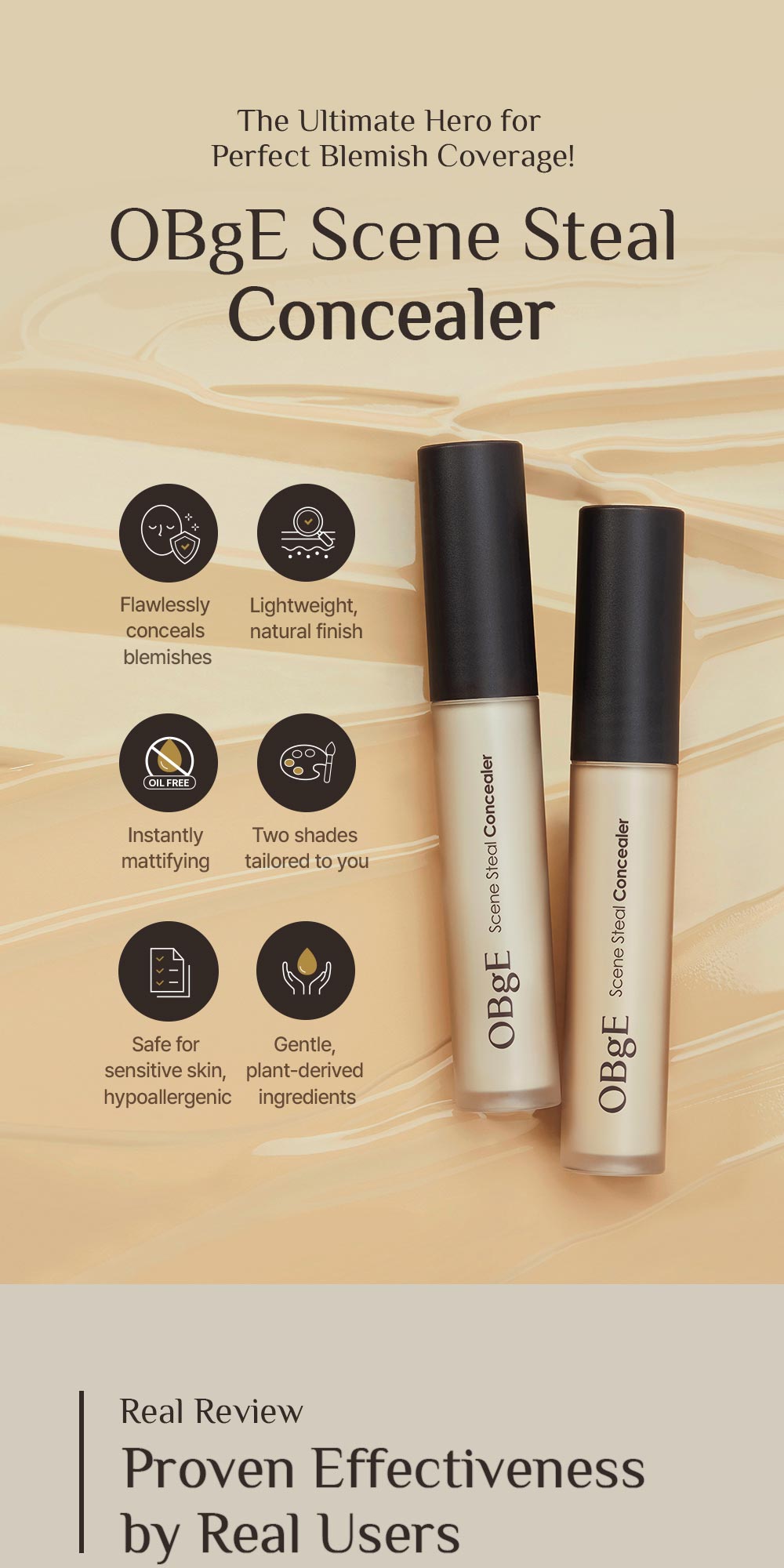 [OBgE Official] Scene Steal Concealer [Light Beige, Medium Beige ...