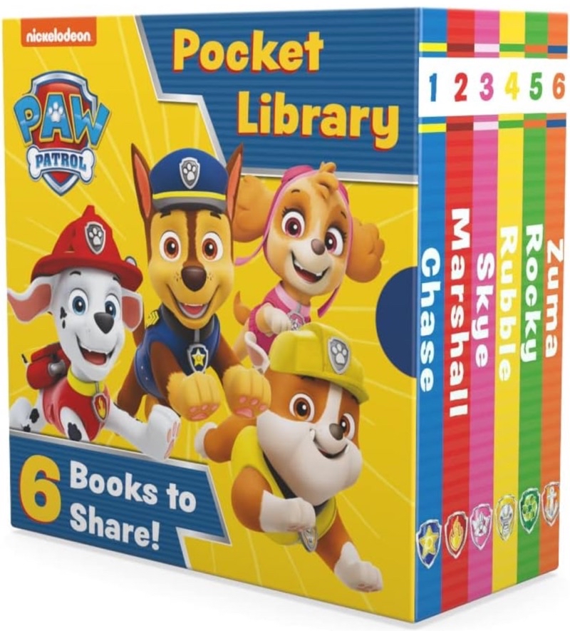Paw Patrol Pocket Library , 6 board books, puzzle | Shopee Singapore
