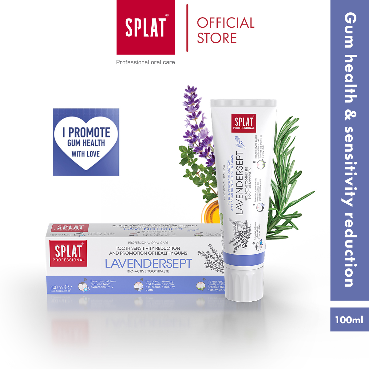 SPLAT Professional Lavendersept toothpaste for Sensitive Teeth & Gum ...