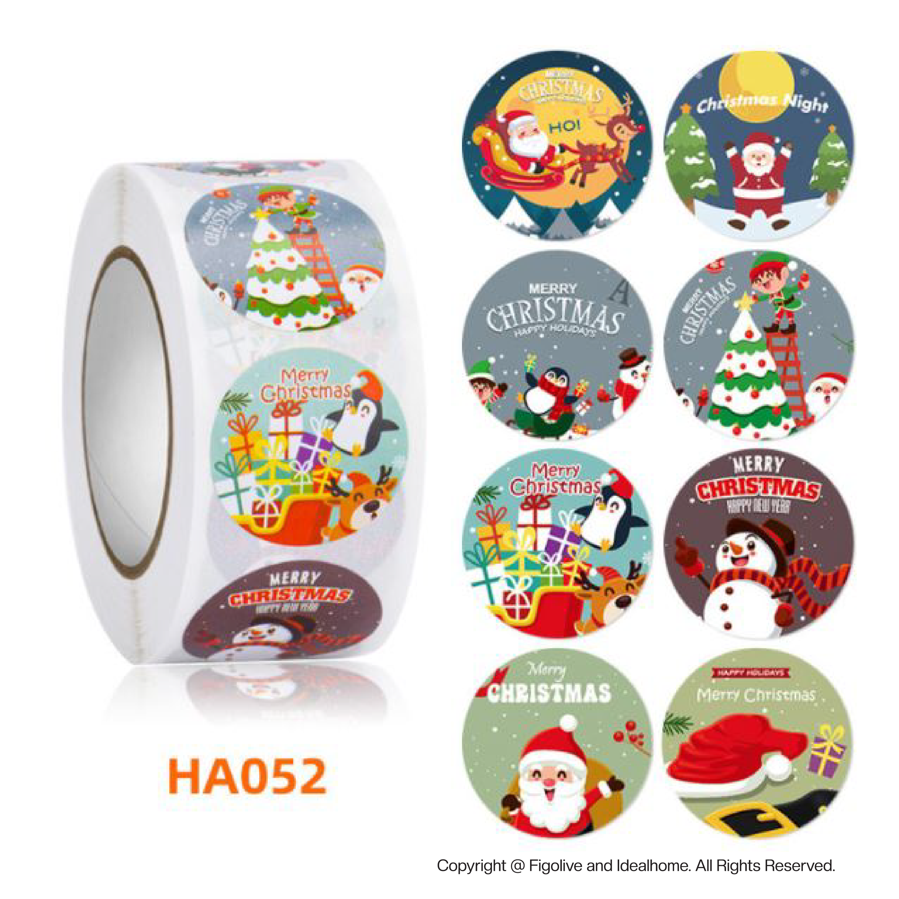 [SG READY STOCKS] 500pcs Christmas Sticker Rolls for Christmas Gift ...