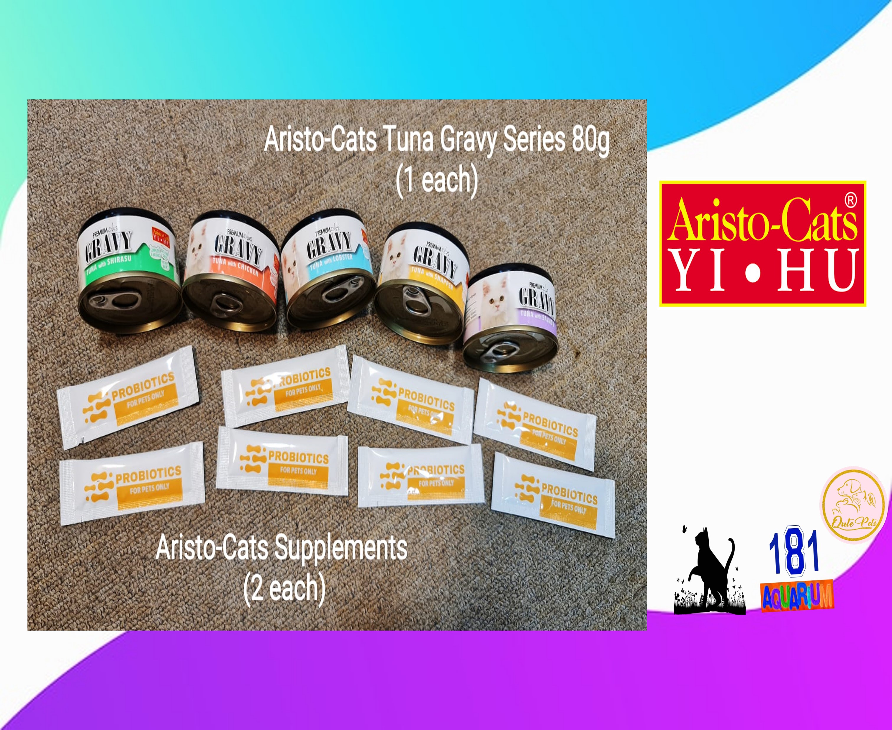 [Sample Pack] Aristo-Cats Tuna Gravy Series （1 each) + Supplements (2 ...