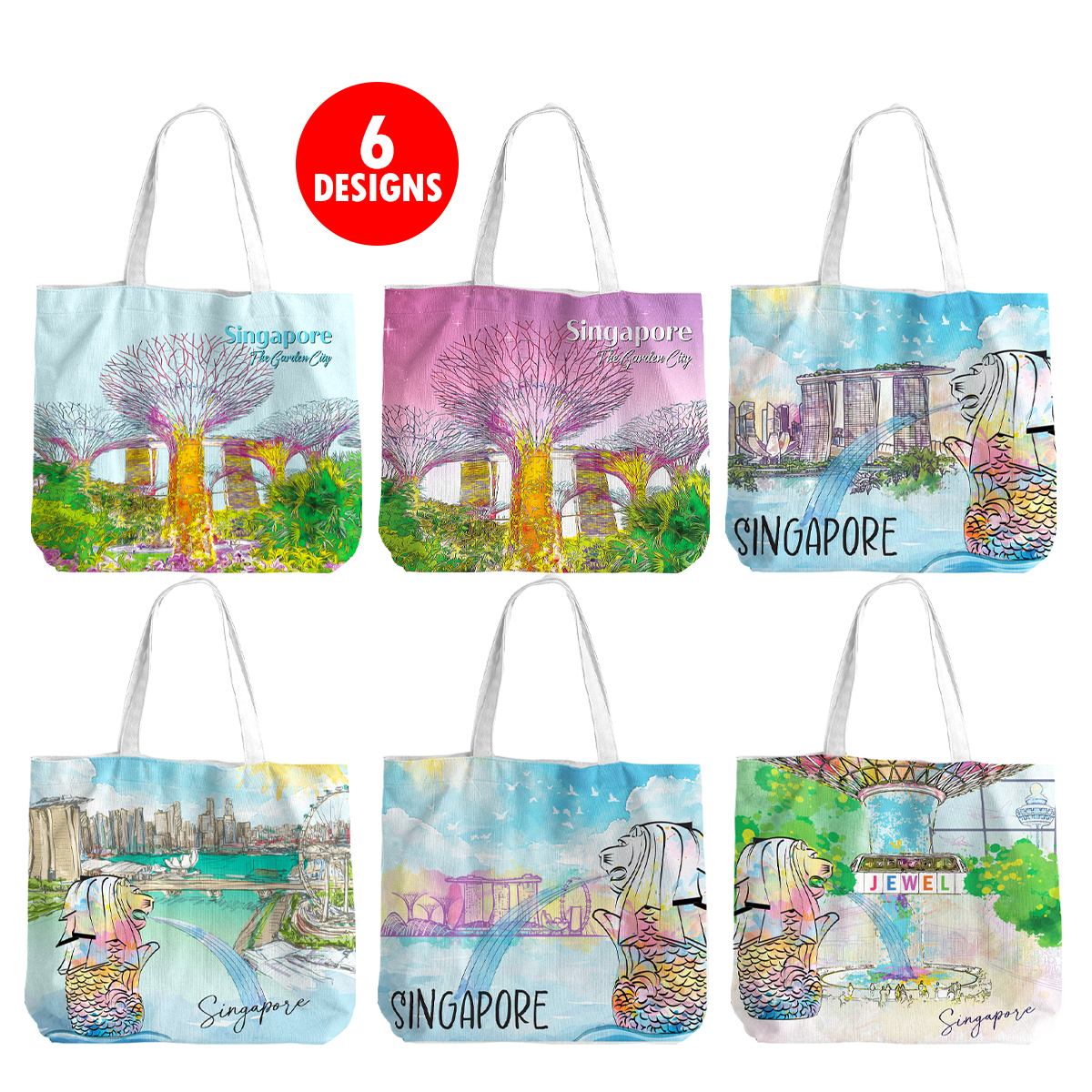 [SG Ready Stock] Singapore Design Tote Bag*Singapore Souvenir | Shopee ...
