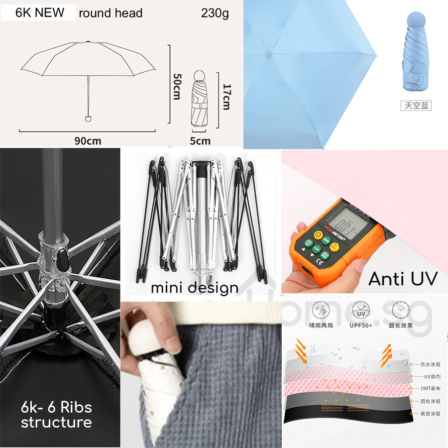 Easyhome.sg Umbrella Mini Automatic Inverted Reverse Lightweight ...