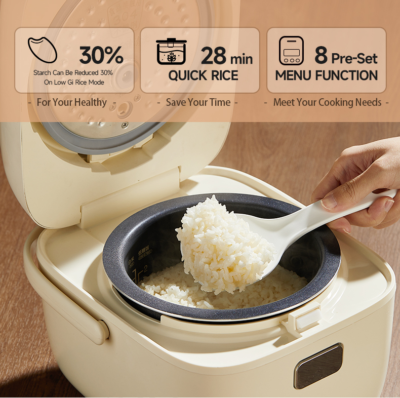 HIMEJI 1L Low GI Rice Cooker with Thickened Innner Pot Low Carbs Reduce ...