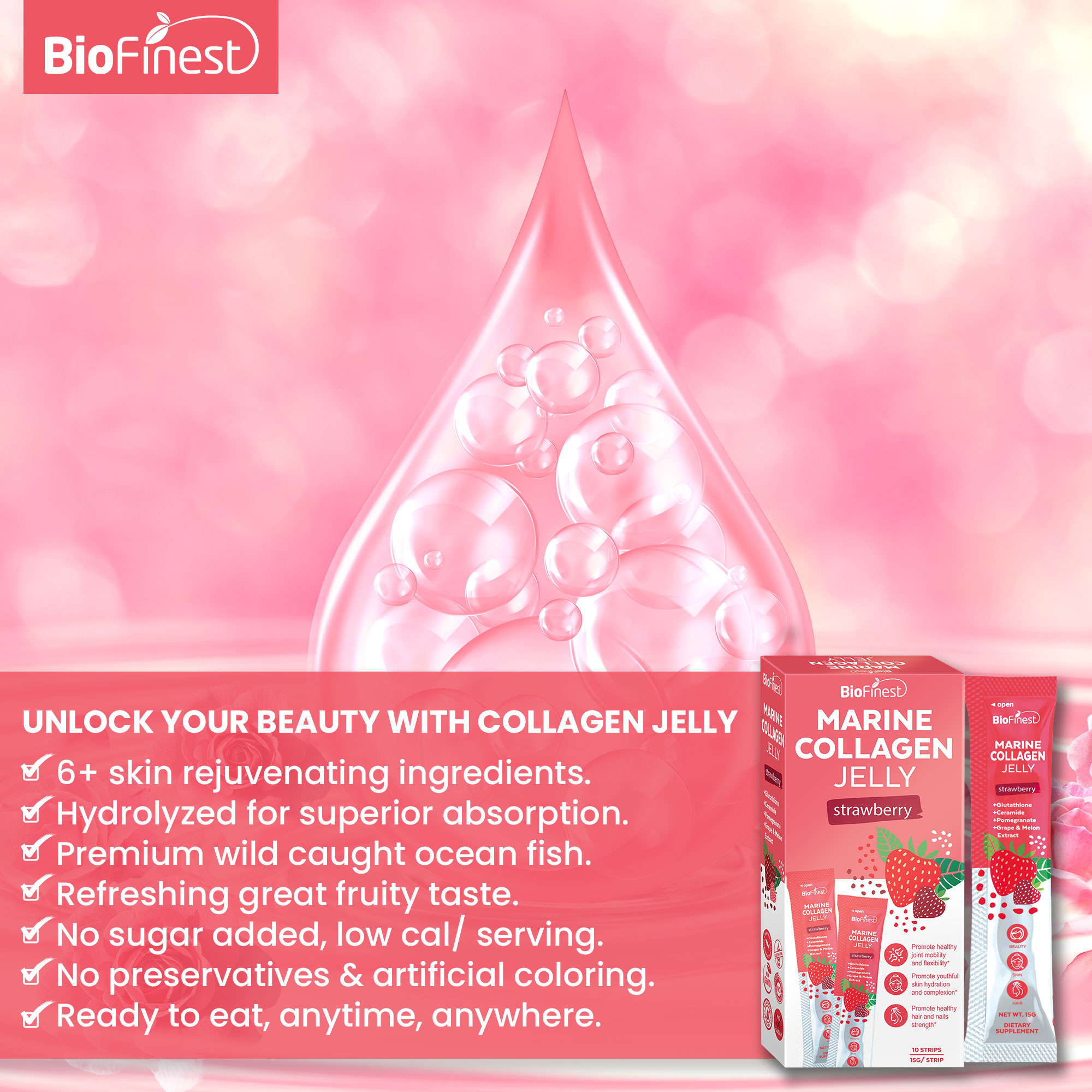 Biofinest Marine Collagen Jelly Supplement - Glutathione Ceramide ...