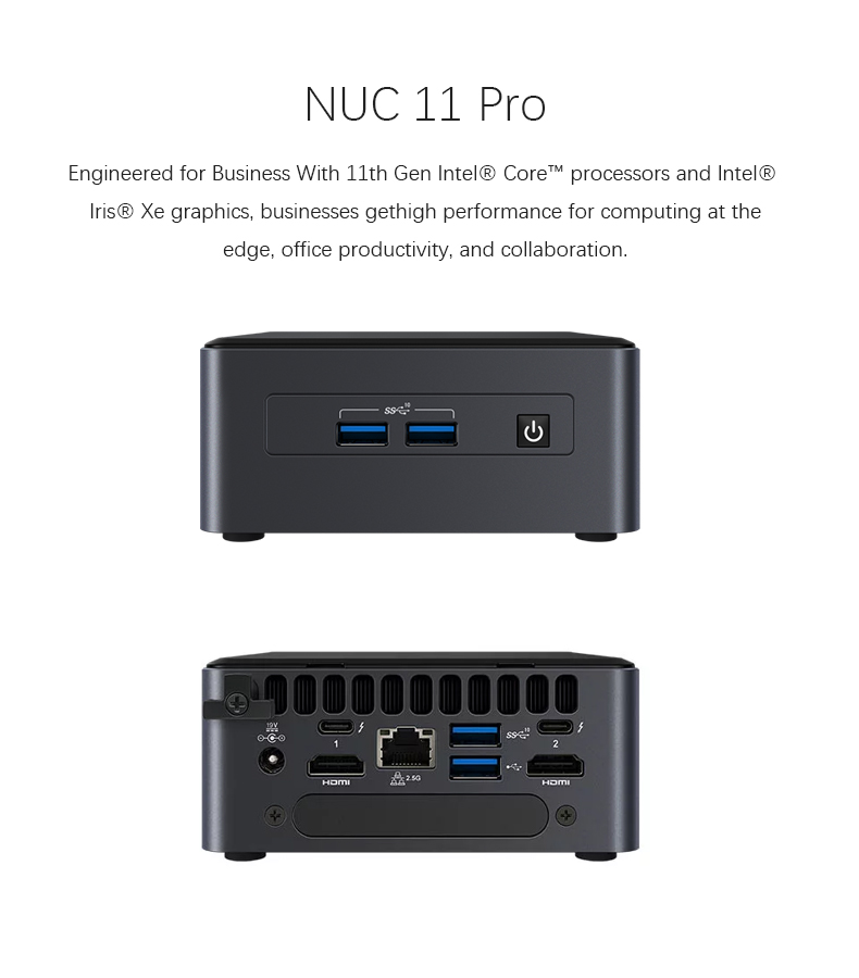 INTEL NUC TIGER CANYON NUC11TNHi7 NUC11 PRO i7-1165G7 ARENA CANYON (WITH 3 PIN POWER CORD) MINI ...