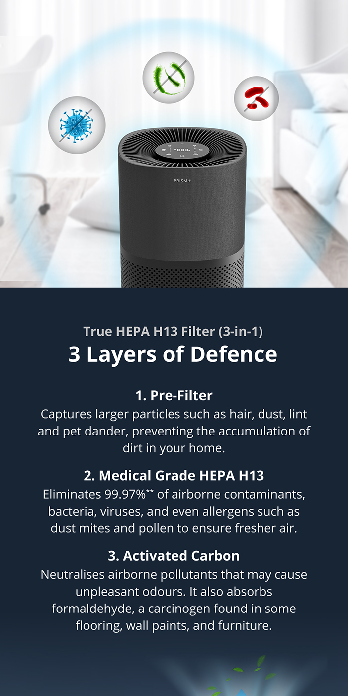 PRISM+ Vortex Pro | Smart Air Purifier | HEPA H13 Filter | Shopee Singapore