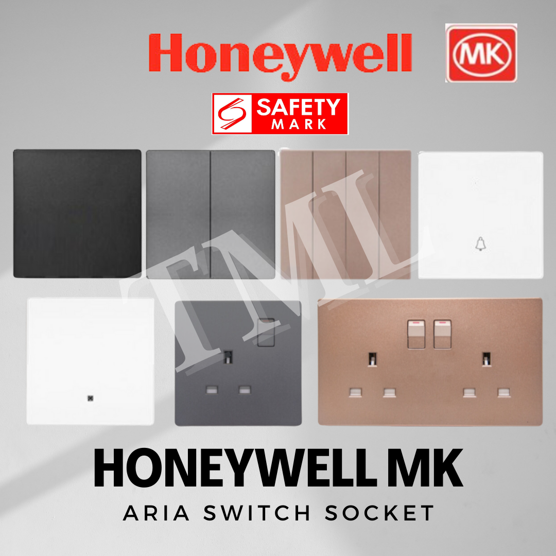 MK Aria Switch Socket Black White Grey Rose Gold TML for HDB BTO Condo Landed Honeywell MK Aria ...