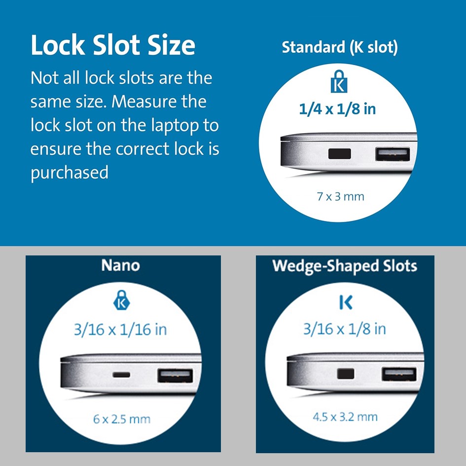 Notebook Cable Lock Key 1.8meter F&K / Standard K Slot: 1/4 x 1/8 in ...