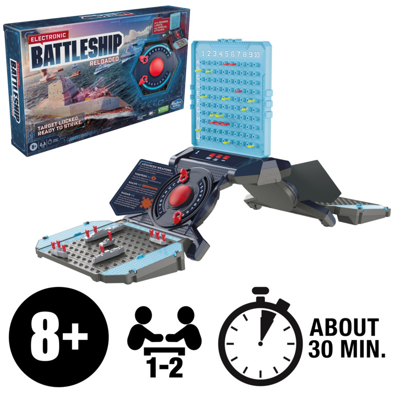 Hasbro Gaming Electronic Battleship Reloaded Board Game for 1-2 Players ...
