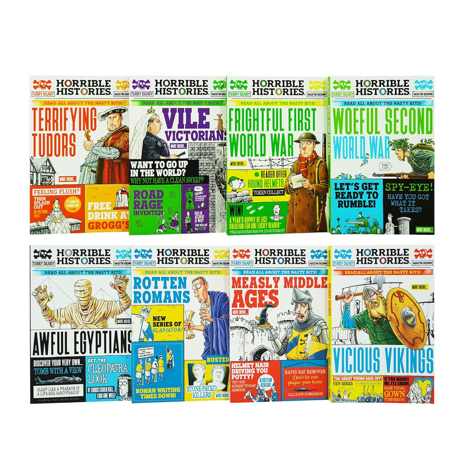 [Imported from UK] Horrible Histories Savage By Terry Deary 8 Book ...