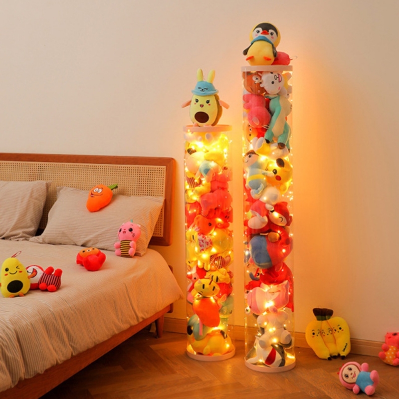 【SG Stock】PVC Plush Doll Storage Box Toys Storage Bucket Dustproof ...