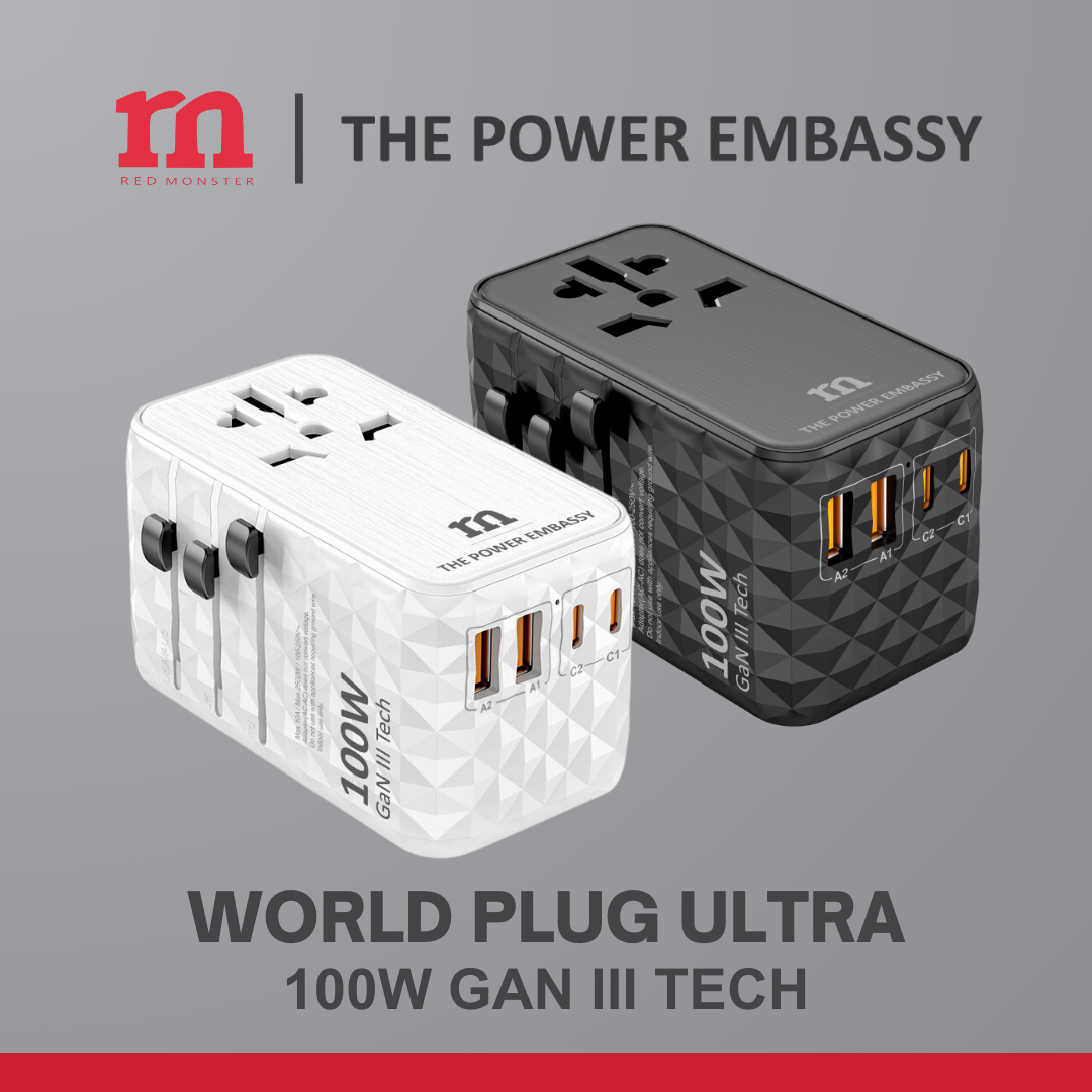 Red Monster WORLD PLUG ULTRA - PD 100W Universal Travel Adapter ...
