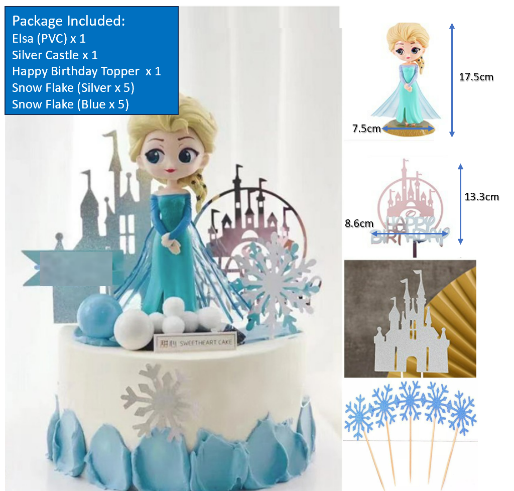 Frozen Elsa Cake Cupcake Topper Set Birthday Party Cake Decor Set Cake ...