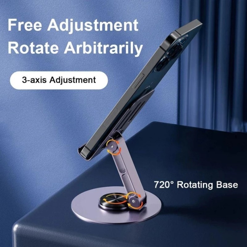 Foldable Metal Phone rack Strong DashboardMobile Holder 360º Rotation ...